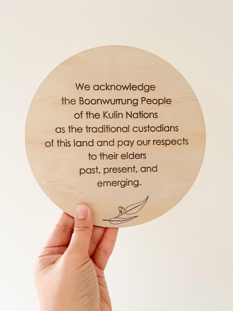 Acknowledgement of Country - Round Wooden Sign