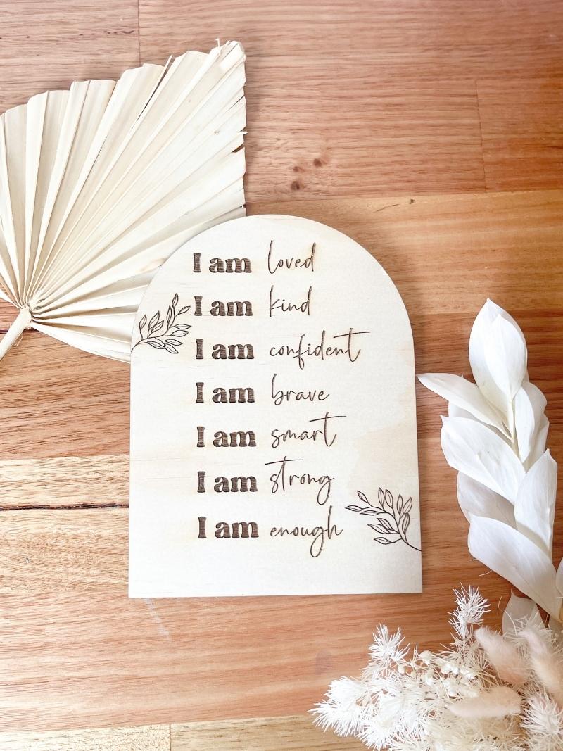 Kids Affirmation Plaque (Botanical) - With Stand