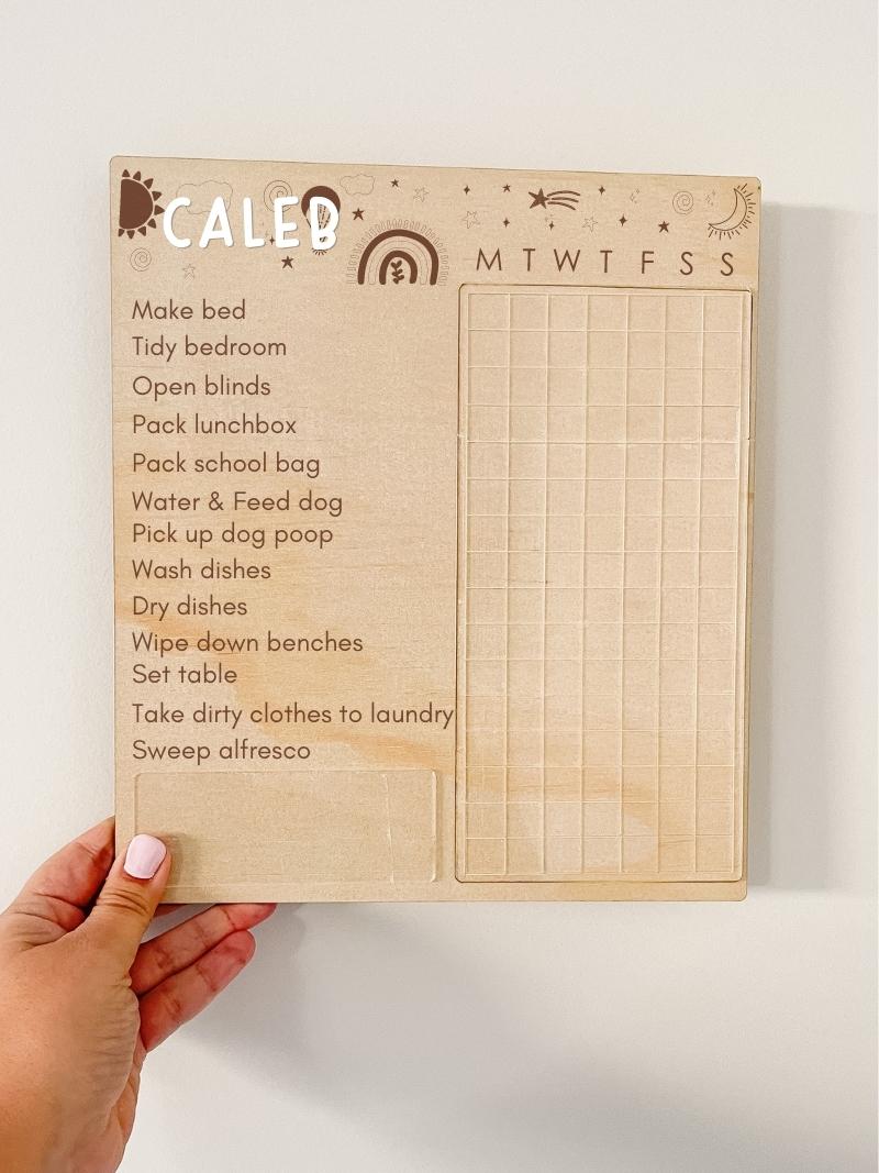 Weekly Chore Chart (Magnetic Customised) - Boho