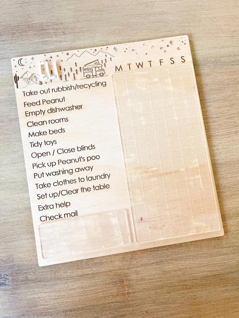 Weekly Chore Chart (Magnetic Customised) - Boho Adventure