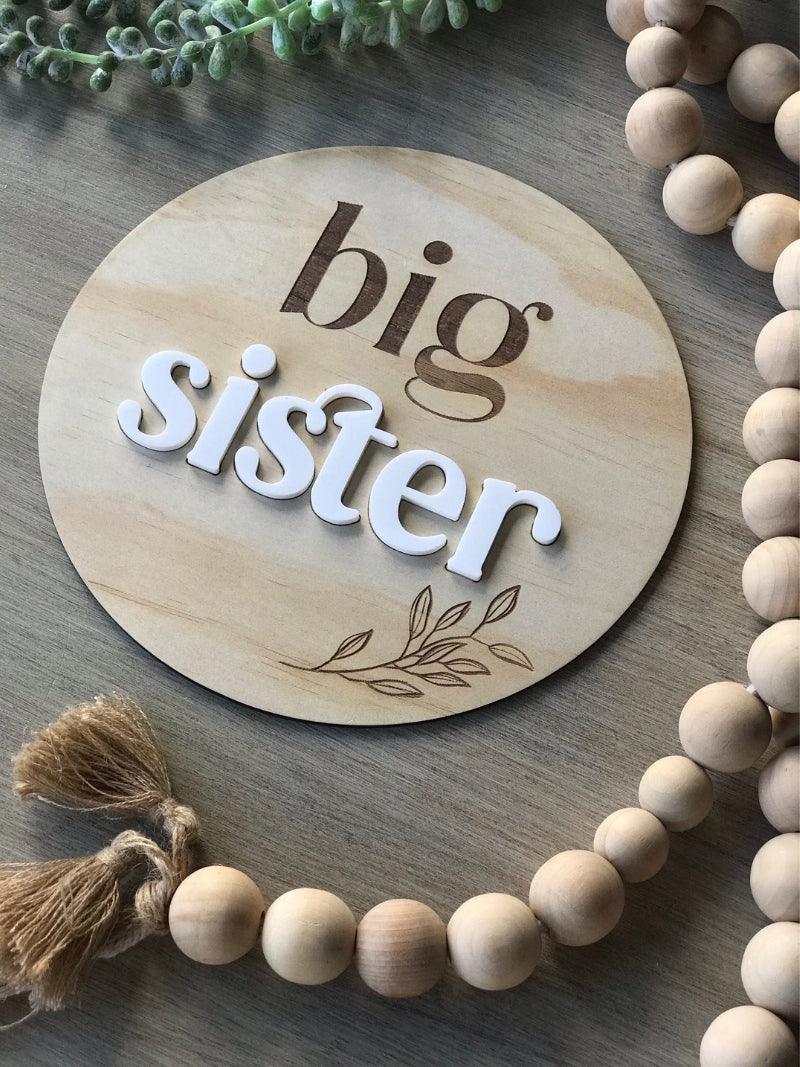 Big Sister Announcement Plaque - The Lacey