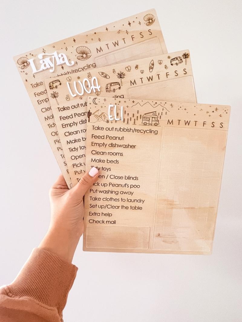 Weekly Chore Chart (Magnetic Customised) - Boho Adventure